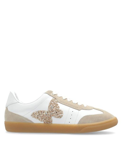 Sophia Webster Suede Leather Butterfly Sneakers in White | Lyst