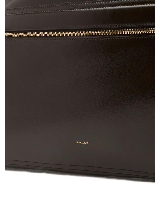 Bally Foldable-Detail Leather Tote Bag in Black | Lyst UK
