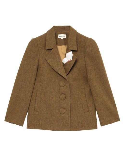 ShuShu/Tong Wool Blazer in Brown | Lyst