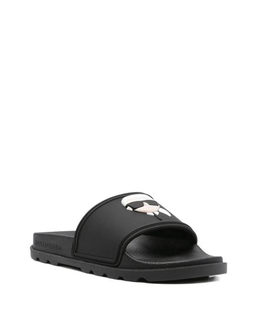 Karl Lagerfeld Logo-Embellished Slides in Black | Lyst
