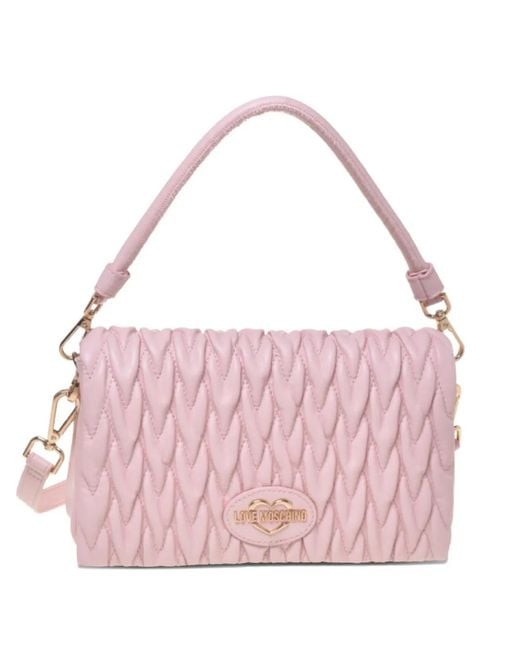 Love Moschino Logo-Lettering Shoulder Bag in Pink | Lyst UK