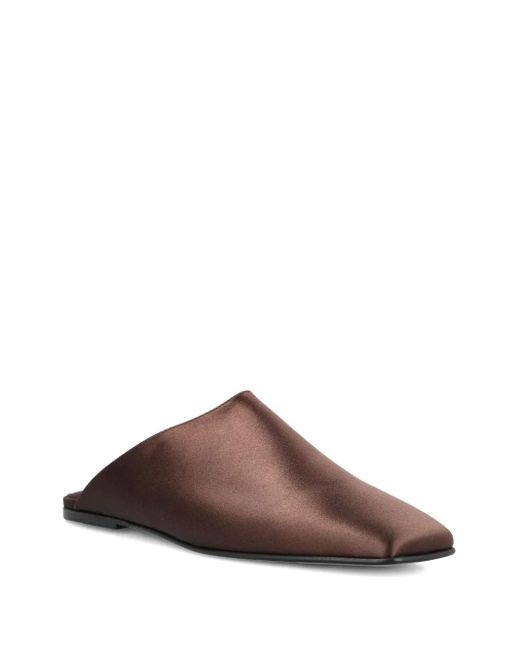 Loro Piana Satin Mules in Brown | Lyst
