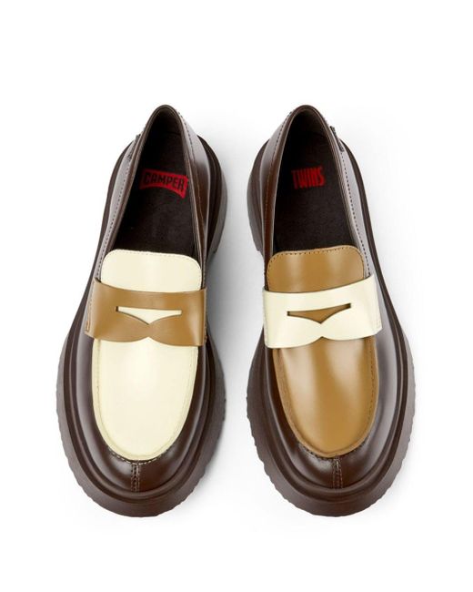 Camper Walden Mismatched Colour-block Loafers in Brown | Lyst