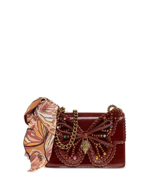 Kurt Geiger Butterfly Studded Shoulder Bag in Brown | Lyst