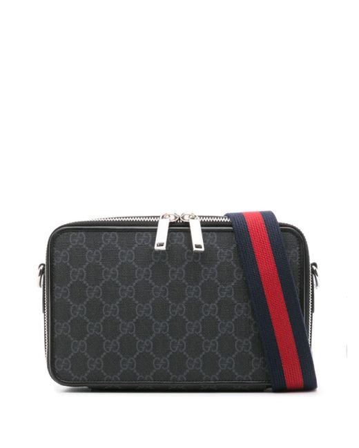 Gucci Gg Supreme Canvas Messenger Bag in Black for Men | Lyst