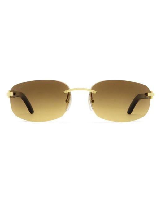 Cartier Rectangle-Frame Sunglasses in Natural for Men | Lyst UK