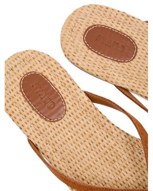 STAUD Freja Thong-Strap Sandals in Brown | Lyst UK