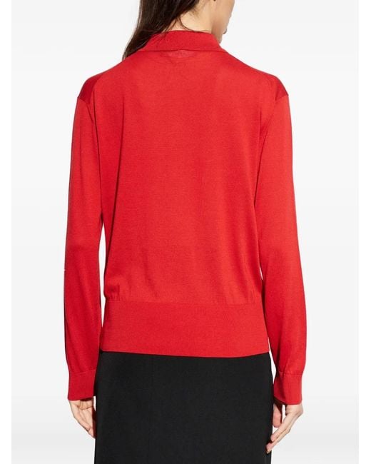 Versace Buttoned Collar Cardigan in Red | Lyst UK