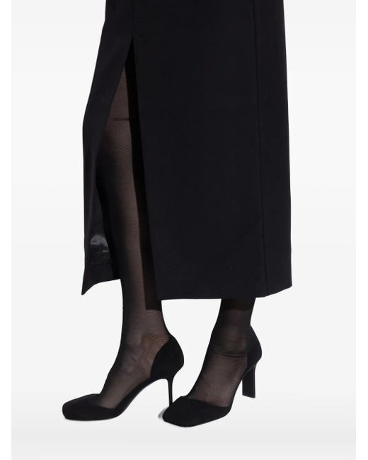 Courreges Square-Toe Mesh Thigh Boots in Black | Lyst UK