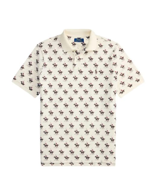 Polo Ralph Lauren Polo Player-Print Polo Shirt in White for Men | Lyst