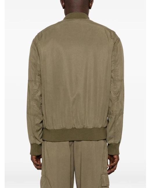 Iceberg Logo-Patch Bomber Jacket in Green for Men | Lyst UK