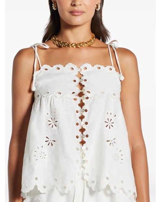 FARM Rio Cut-Out Detail Top in White | Lyst UK