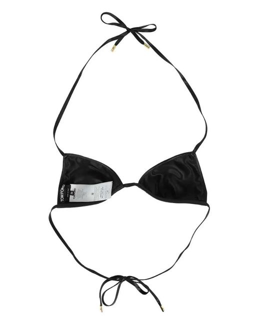 Tom Ford Sequin-Embellished Triangle Bikini Top in Black | Lyst