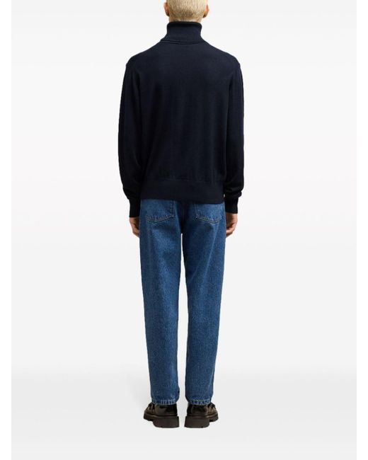 Ami Paris Ami De Coeur Merino-Wool Jumper in Blue for Men | Lyst