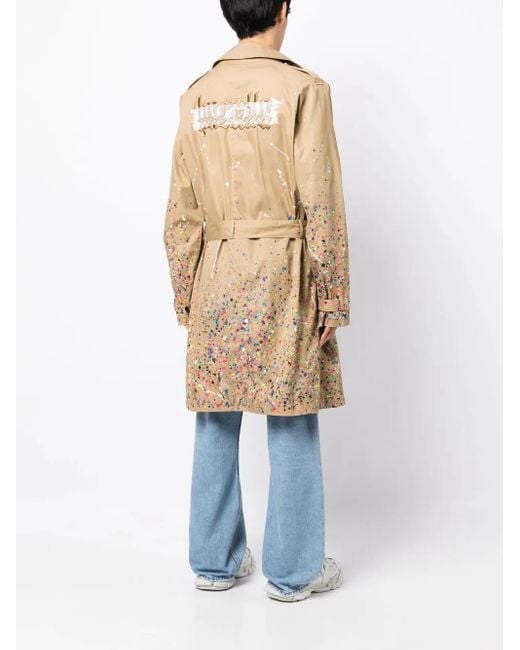 Haculla Paint Splatter Trench Coat in Natural for Men | Lyst