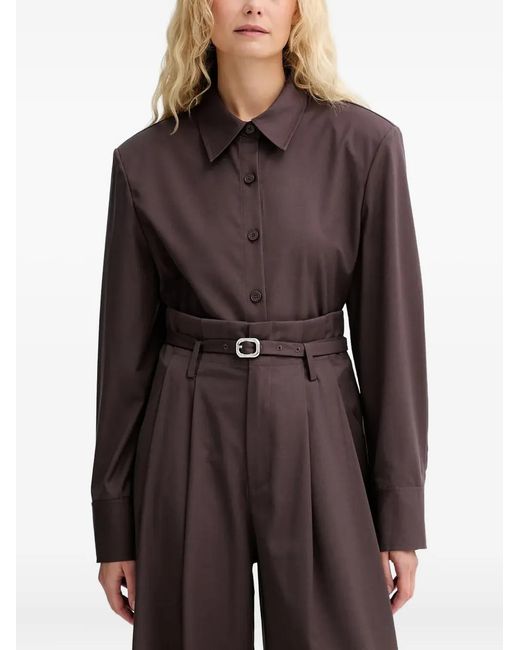 Isabelle Blanche Button-Up Shirt in Brown | Lyst UK