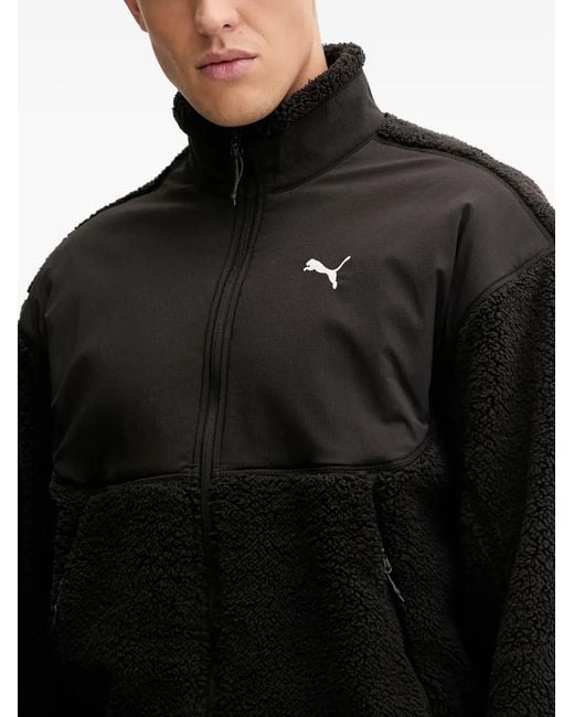 PUMA Tech Relaxed Sherpa Jacket in Black for Men | Lyst UK