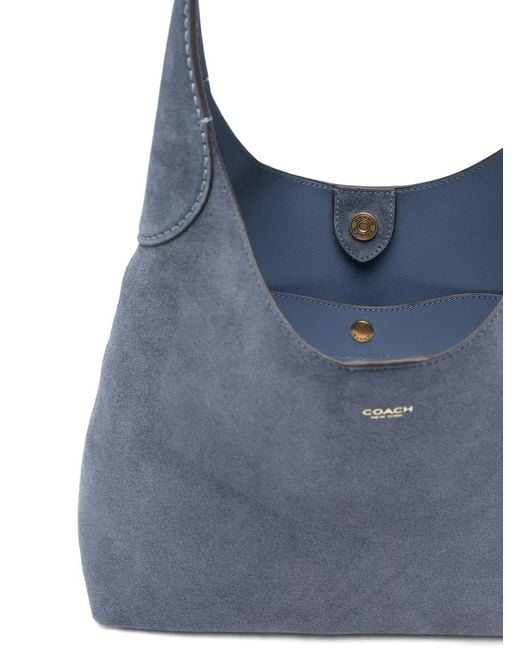 COACH Logo-Tag Shoulder Bag in Blue | Lyst UK