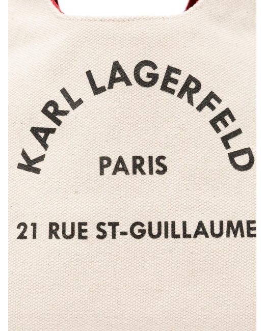 Karl Lagerfeld Mini Rue St-Guillaume Tote Bag in Natural | Lyst UK