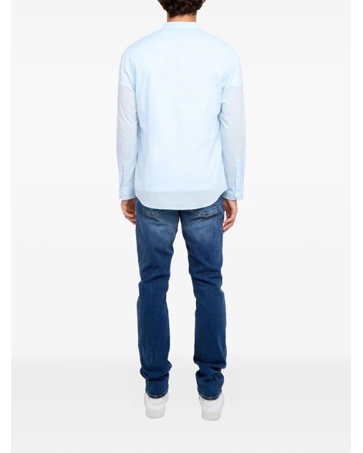 Zadig & Voltaire Officier Voile Cotton Shirt in Blue for Men | Lyst