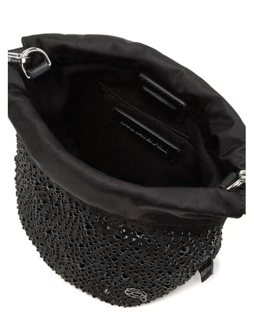 Karl Lagerfeld Small Ikon Rhinestone Bucket Bag in Black | Lyst UK