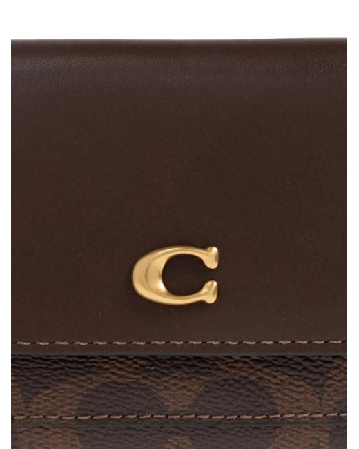 COACH Mila Logo Pattern Wallet in Brown | Lyst UK