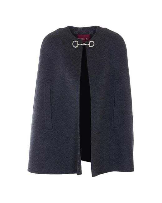 Gucci Horsebit-Closure Cape in Blue | Lyst UK