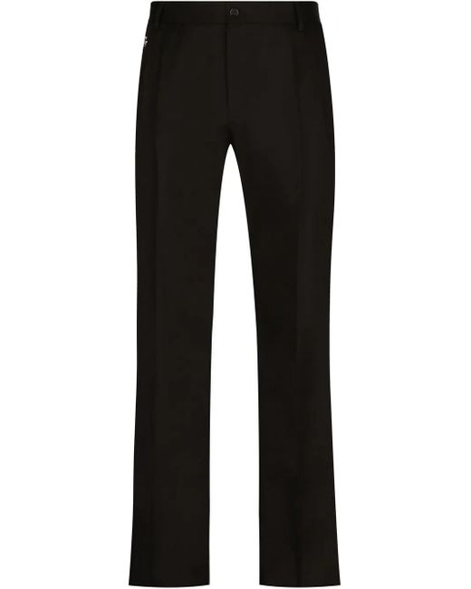 Dolce & Gabbana Dg Patch Stretch-Cotton Trousers in Black for Men | Lyst UK
