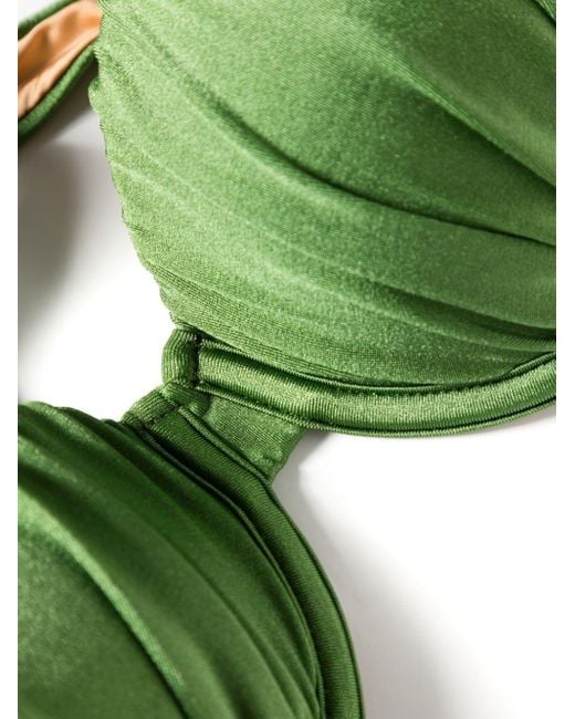 Noire Swimwear Cheeky Ruched Bikini Set in Green | Lyst