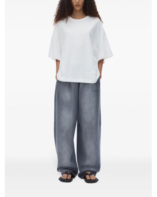 Alexander Wang Crystal-Embellished Track Pants in Blue | Lyst