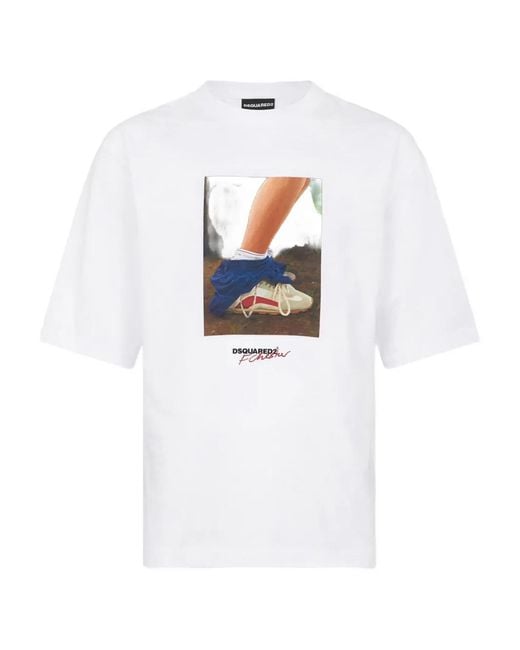 DSquared² X Felix Chesher Graphic T-Shirt in White for Men | Lyst