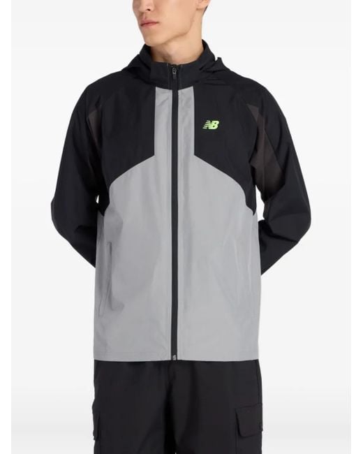 New Balance Active Hooded Jacket in Grey for Men | Lyst UK