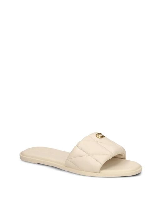 COACH Quilted Sandals in Natural | Lyst