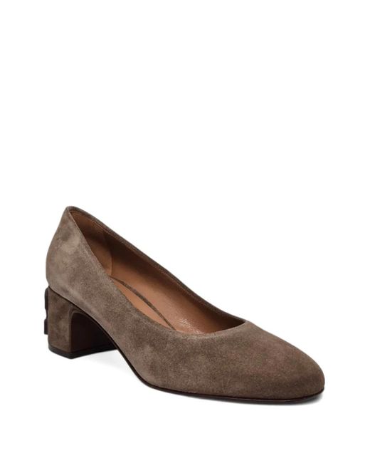 Casadei Cutout Block-Heel Pumps in Brown | Lyst