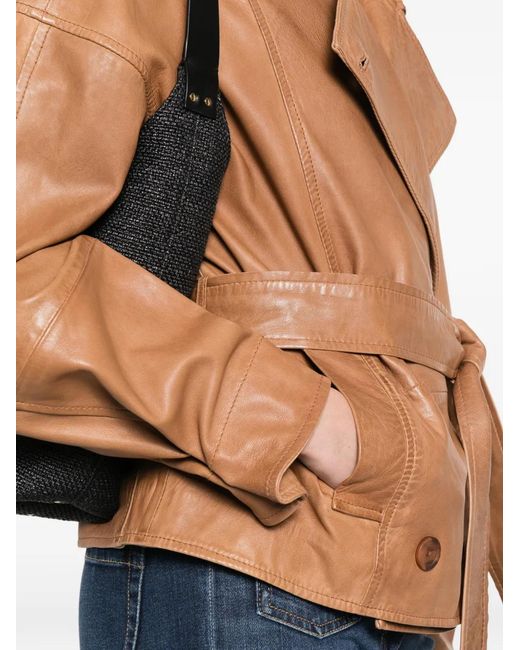 Bully Lambskin Jacket in Brown | Lyst UK
