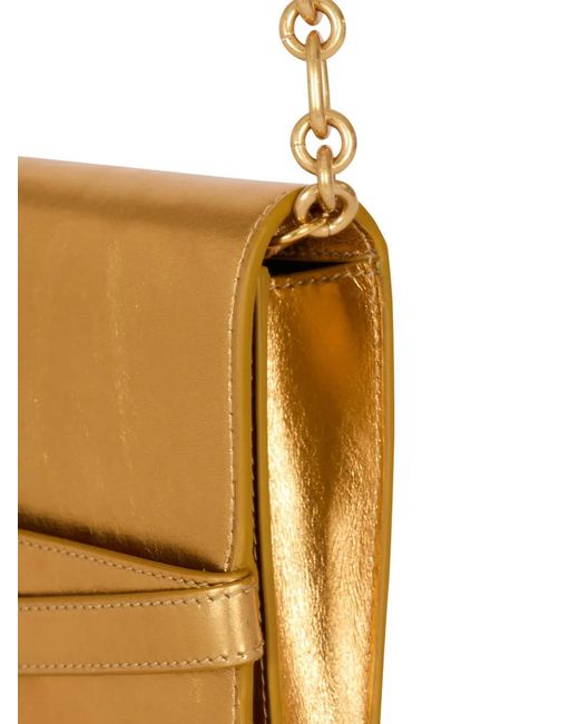 Balmain Shuffle Buckle Cross Body Bag in Natural | Lyst UK