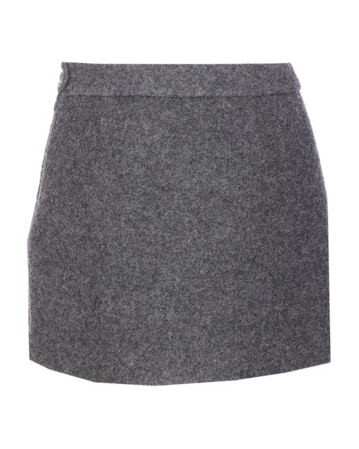 DUNST Zip Button Mini Skirt in Grey | Lyst UK