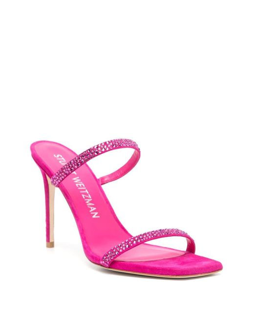 Stuart Weitzman Aleena Royale 100Mm Suede Sandals in Pink | Lyst