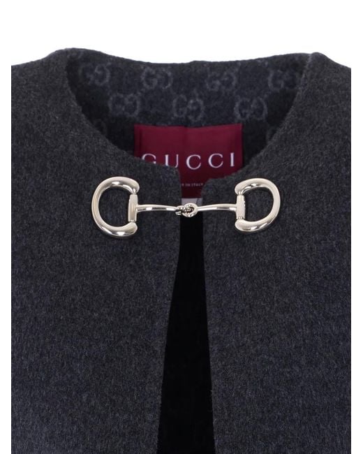 Gucci Horsebit-Closure Cape in Blue | Lyst UK