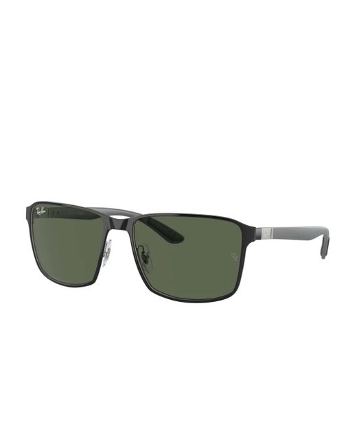 Ray-Ban Rb3721 Rectangle-Frame Sunglasses in Green | Lyst