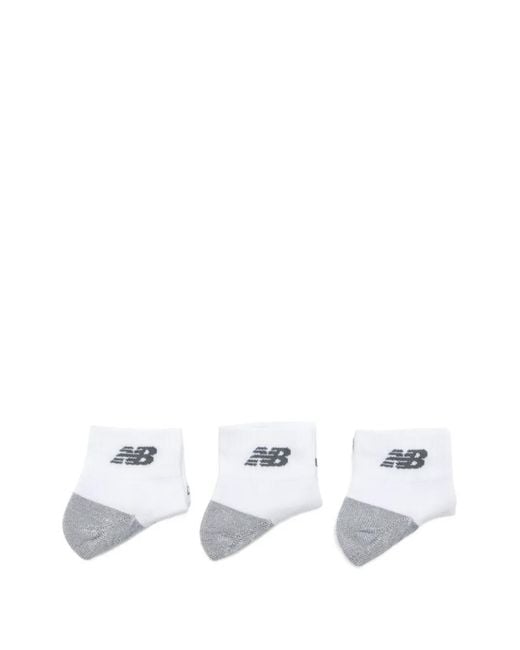 New Balance Logo Socks in White | Lyst UK