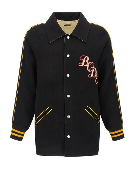 Bode Monogram-Logo Reversible Shirt Jacket in Black for Men | Lyst UK
