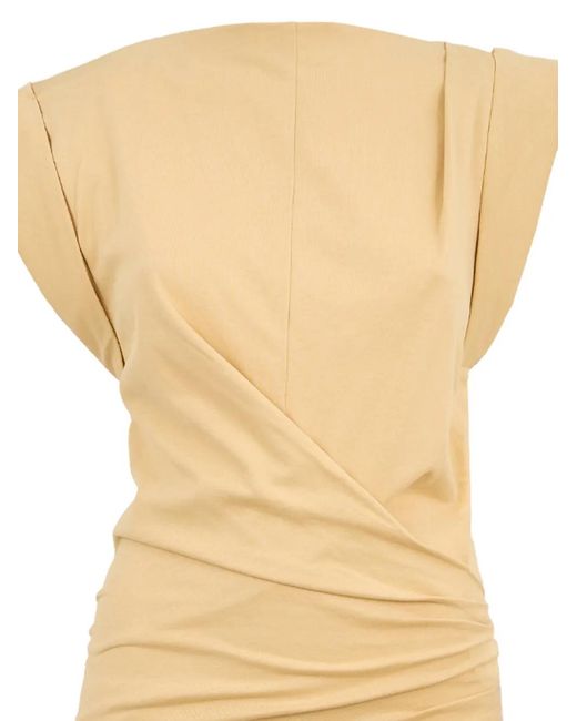 Isabel Marant Draped Short-Sleeve Blouse in Natural | Lyst