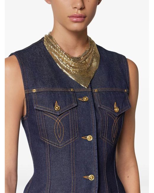 Versace Chainmail Scarf in White | Lyst