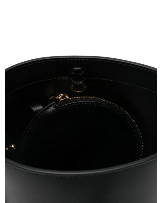 Jil Sander Cannolo Logo-Lettering Bucket Bag in Black | Lyst UK