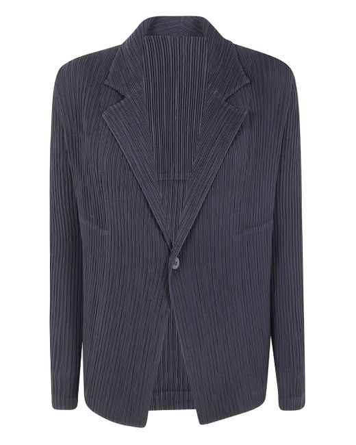 Issey Miyake Hatching Pleats Pleated Jacket in Blue | Lyst UK