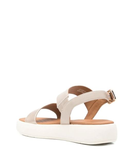 Geox Xand 2.2S Double-Strap Platform Sandals in Natural | Lyst