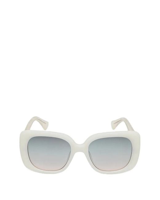 Kurt Geiger Eye-Motif Square-Frame Sunglasses in White | Lyst UK