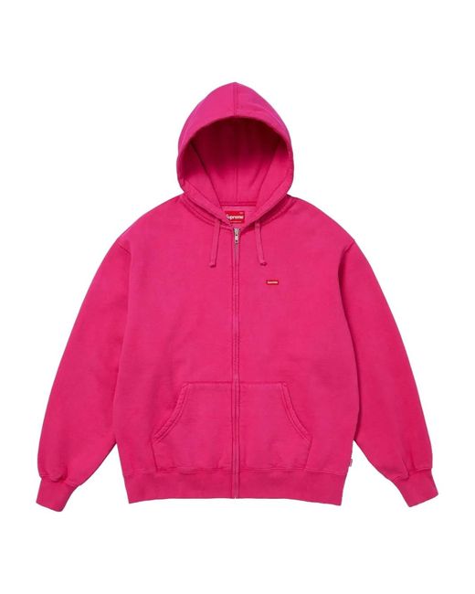 Supreme Zip-Up Hoodie in Pink for Men | Lyst UK