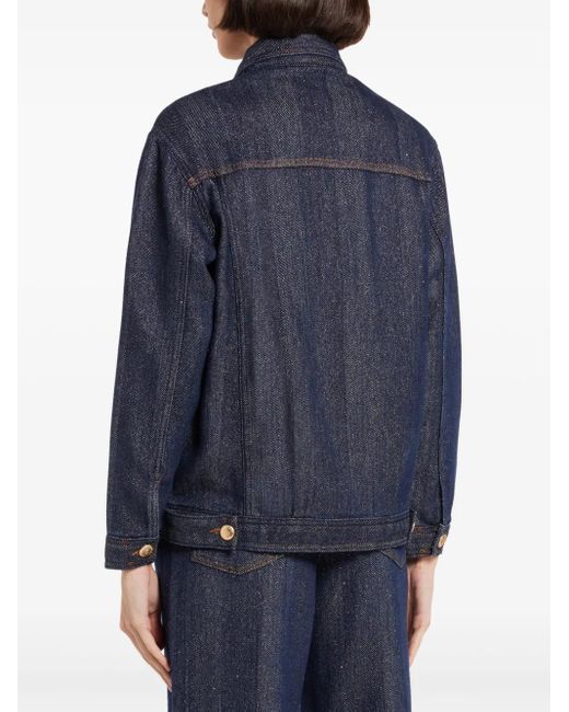 FARM Rio Shine Denim Jacket in Blue | Lyst